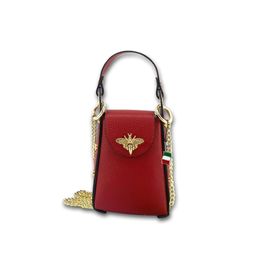 Leder Umhängetasche Florence Tasche rot ca. 13cm | Gr.: onesize
