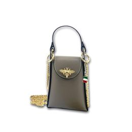 Leder Umhängetasche Florence Tasche grau ca. 13cm | Gr.: onesize