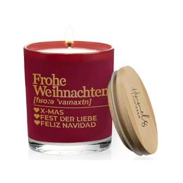 Himmelsflüsterer Frohe Weihnachten - Vanille Duftkerze im Glas - Farbe: Rot | Gr.: onesize