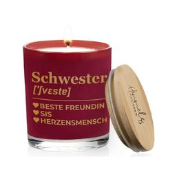 Himmelsflüsterer Schwester - Vanille Duftkerze im Glas - Farbe: Rot | Gr.: onesize