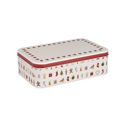 IB Laursen Konfektdose NOSTALGIC CHRISTMAS mit Weihnachtsmotiven Eckig Flach 21x14 cm | Gr.: onesize