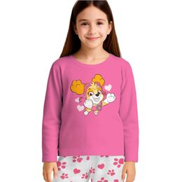 PAW PATROL Schlafanzug Skye Pyjama Set Langarm Oberteil mit Hose in grau/pink | Gr.: 98/104