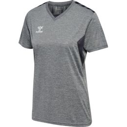 Hummel T-Shirt "Hmlauthentic Pl Jersey S/S Woman" in Grau | Gr.: XXL