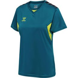 Hummel T-Shirt "Hmlauthentic Pl Jersey S/S Woman" in Blau | Gr.: XS