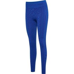 Hummel Leggings "Hmlmt Leo Seamless Mw Tights" in Blau | Gr.: XL