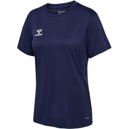 Hummel T-Shirt "Hmlessential Jersey S/S Woman" in Blau | Gr.: XS