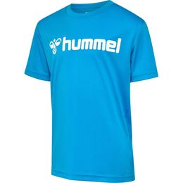 Hummel Shirt "Hmllogo Jersey S/S Kids" in Blau | Gr.: 128