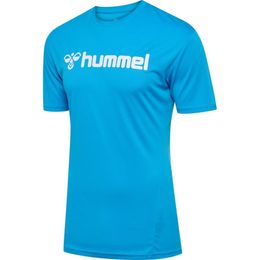 Hummel T-Shirt "Hmllogo Jersey S/S" in Blau | Gr.: XL