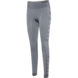 Hummel Leggings "Hmlmt Shine Seamless Mw Tights" in Grau | Gr.: XS