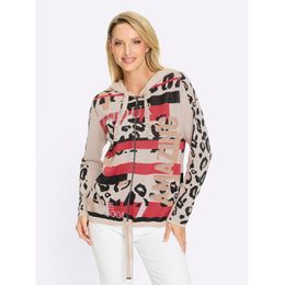 Heine Strickjacke in camel-schwarz-gemustert | Gr.: 46