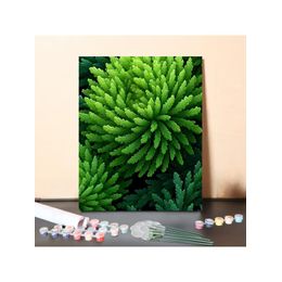 ARTNANAS DIY Malen nach Zahlen Set-"Gr&uuml;nspirale" | Gr.: 30x40 mit Rahmen