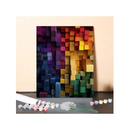 ARTNANAS DIY Malen nach Zahlen Set-"Regenbogenmauer" | Gr.: 30x40cm mit Keilrahmen nicht ges