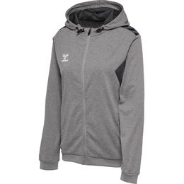 Hummel Trainingsjacke "Hmlauthentic Pl Zip Hoodie Woman" in Grau | Gr.: XS