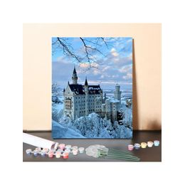 ARTNANAS DIY Malen nach Zahlen Set-"M&auml;rchenschloss" | Gr.: 40x50 mit Rahmen