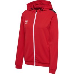 Hummel Trainingsjacke "Hmlauthentic Pl Zip Hoodie Woman" in Rot | Gr.: L