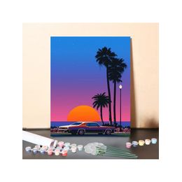 ARTNANAS DIY Malen nach Zahlen Set-"K&uuml;stenlicht" | Gr.: 40x50 mit Rahmen
