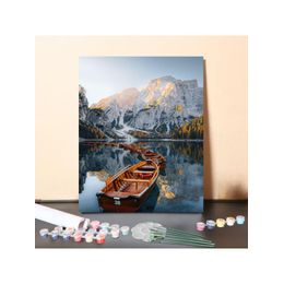 ARTNANAS DIY Malen nach Zahlen Set-"Spiegelsee" | Gr.: 40x50 mit Rahmen