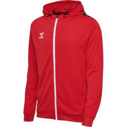 Hummel Trainingsjacke "Hmlauthentic Pl Zip Hoodie" in Rot | Gr.: M
