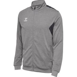 Hummel Trainingsjacke "Hmlauthentic Pl Zip Jacket" in Grau | Gr.: M