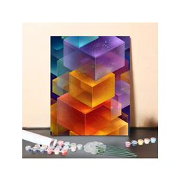 ARTNANAS DIY Malen nach Zahlen Set-"Sternw&uuml;rfel" | Gr.: 40x50cm mit Keilrahmen nicht ges
