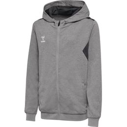 Hummel Kinder Trainingsjacke "Hmlauthentic Pl Zip Hoodie Kids" in Grau | Gr.: 128