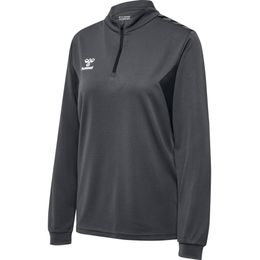 Hummel Trainingsjacke "Hmlauthentic Half Zip Sweat Woman" in Grau | Gr.: S