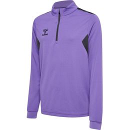 Hummel Kinder Trainingsjacke "Hmlauthentic Half Zip Sweat Kids" in Lila | Gr.: 164