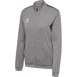 Hummel Trainingsjacke "Hmlauthentic Pl Zip Jacket Woman" in Grau | Gr.: XL