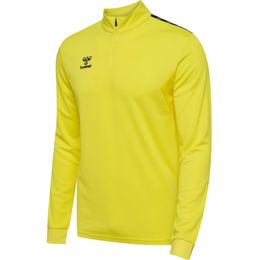 Hummel Trainingsjacke "Hmlauthentic Half Zip Sweat" in Gelb | Gr.: XS