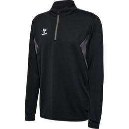 Hummel Trainingsjacke "Hmlauthentic Half Zip Sweat" in Schwarz | Gr.: 3XL