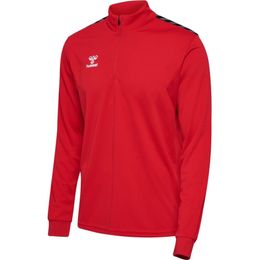 Hummel Trainingsjacke "Hmlauthentic Half Zip Sweat" in Rot | Gr.: S