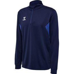 Hummel Trainingsjacke "Hmlauthentic Half Zip Sweat" in Blau | Gr.: XL