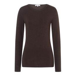 More & More More & More klassisches Basic-Langarmshirt in espresso brown | Gr.: 46