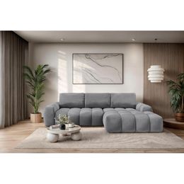 Inosign Ecksofa »AZITA klein optionale Schlafsofa mit Bettkasten, B/T/H: 270/166, 5/84cm« L-Form mit Wellenunterfederung, Bubble-Optik grau