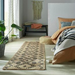 FLAIR RUGS L&auml;ufer &raquo;Rowen, aus handgewebter Jute&laquo; rechteckig 5 mm H&ouml;he mit Print-Muster beige Obermaterial: 100% Jute B : 60 cm 1 Stk.
