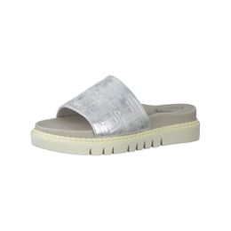 Tamaris Pantolette »Pantoletten Leder« Silber 39 39 Verschluss: Schlupfschuh