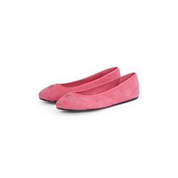 Tommy Hilfiger Ballerina »TH HARDWARE SUEDE BALLERINA«, Flats, Businessschuh, Bequemschuh, Schlupfschuh mit TH-Logo pink 36 36 Ballerina mit...
