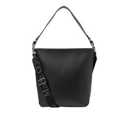 MARC O'POLO ACCESSORIES Hobo »VANJA« Schultertasche, Damen-Handtasche mit langem Logo-Gurtband schwarz