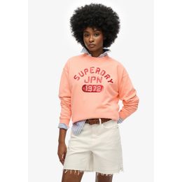 Superdry Sweatshirt »EMBELLISHED VARSITY LOOSE CREW« Peach Amber S S Sweater von Superdry