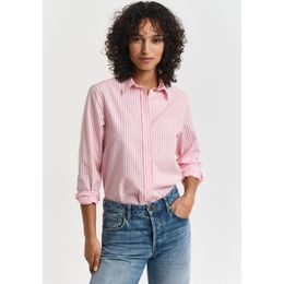 Gant Hemdbluse »REG POPLIN STRIPED SHIRT« mit einer kleinen Logostickerei auf der Brust GERANIUM PINK 34 34 Gestreifte Bluse von Gant