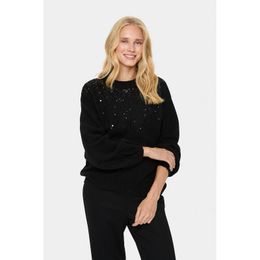 Saint Tropez Strickpullover »BarbelSZ Pullover« mit Pailletten Black M (38) M (38) Eleganter Pullover von Saint Tropez