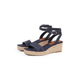 Tommy Hilfiger Keilsandalette »ESPAD MID WEDGE«, Riemchensandale, Sommerschuh mit verstellbarer Schnalle dunkelblau 37 37 Sommerliche...