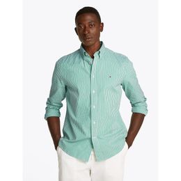 Tommy Hilfiger Langarmhemd »FLEX POPLIN CLASSIC STP RF SHIRT« mit Sreifenmuster Olympic Green / Optic White S - N-Gr N-Gr S Langarmhemd von TOMMY...