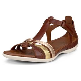 Ecco Riemchensandale »FLASH«, Sommerschuh, Sandalette, Klettschuh, im Metallic-Look braun-goldfarben 40 40 Mit Klettriemchen