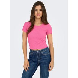 Only Rundhalsshirt &raquo;ONLEMMA S/S SHORT TOP NOOS JRS&laquo; Rundhals, modisch, regular fit, gewellter Abschluss, unifarben Azalea Pink M (38) M (38) Kurzes...