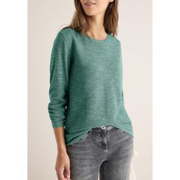 Cecil Rundhalspullover mit Struktur smoky green heather melange S (38) S (38) Pullover von Cecil