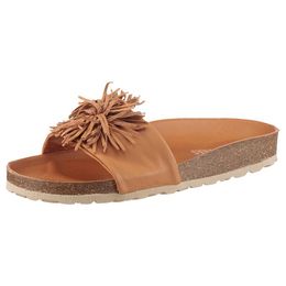 VERBENAS Pantolette &raquo;Reina Ecobrush&laquo;, Sommerschuh, Schlappen, Strandschuh f&uuml;r den Sommer braun 38 38 F&uuml;r Strand- und Badeausfl&uuml;ge bestens geeignet