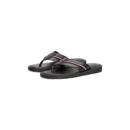 Tommy Hilfiger Zehentrenner »CORE HILFIGER TOE POST LH SANDAL«, Sommerschuh, Strandschuh, Dianette mit Streifen in Tommy-Farben schwarz 40 40...