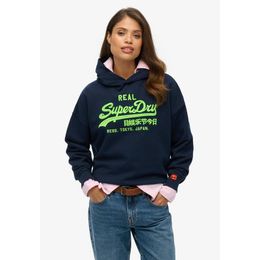 Superdry Kapuzensweatshirt »VL NEON RELAXED HOOD« Nautical Navy XL XL Cooler Hoodie von Superdry