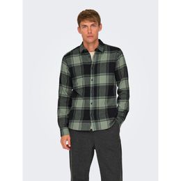Only & Sons ONLY & SONS Karohemd »ONSGUDMUND LS CHECKED SHIRT NOOS« Black Checks:BIG SEA SPRAY M - N-Gr N-Gr M Langärmeliges Karohemd